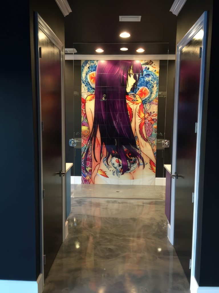 Kelly Edison Anime Shower Mural 2 - Images In Tile USA